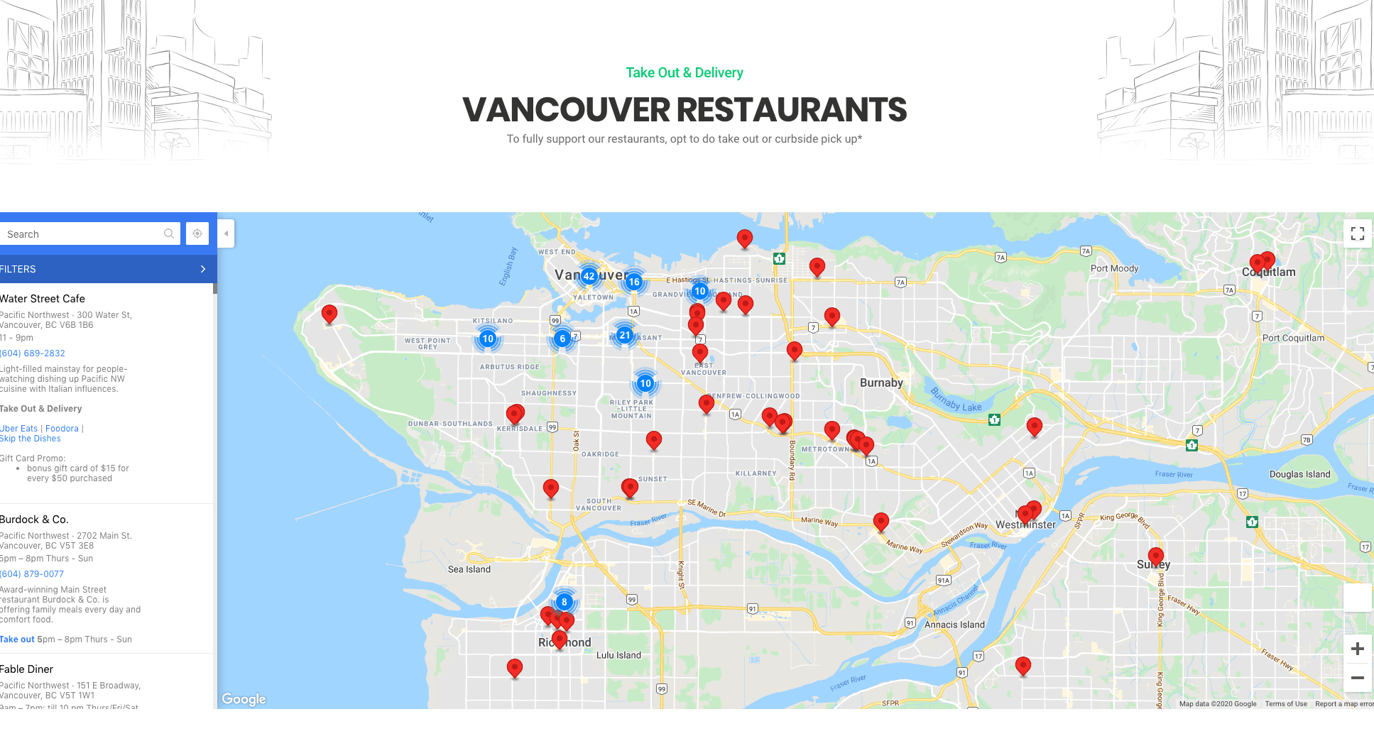 Our New Hub & Interactive Map Of Vancouver Restaurants Open For Take ...