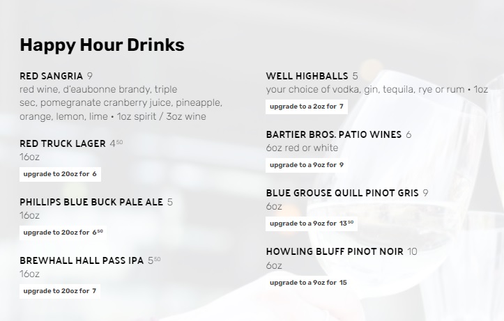 Ultimate Vancouver Happy Hour List