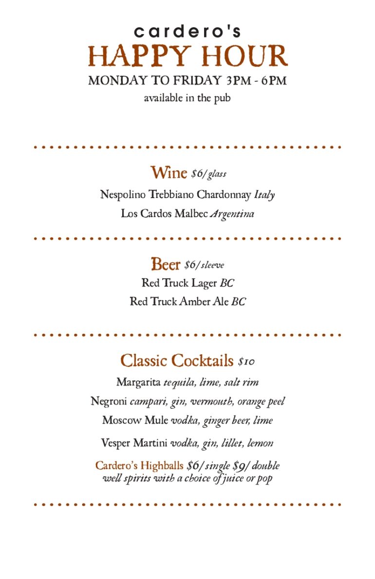 Ultimate Vancouver Happy Hour List [UPDATED 2023]