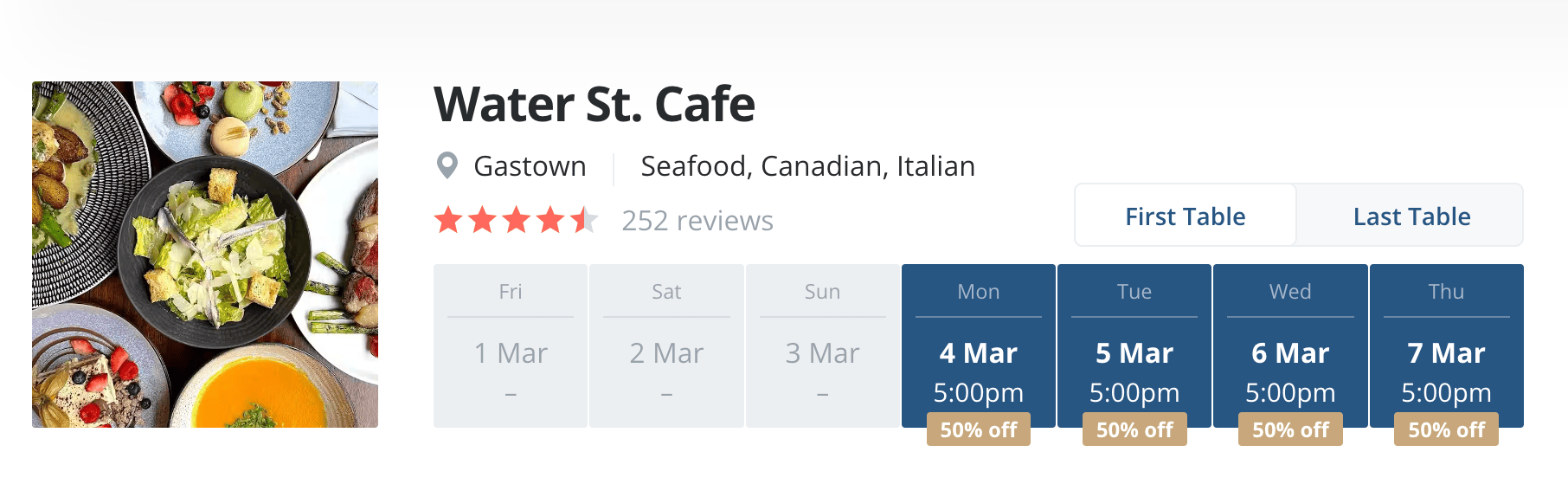First Table Ending Canadian Operations: Last Chance To Get 50% OFF Your ...