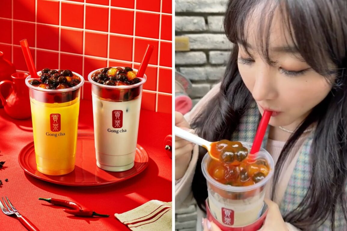 Popular Bubble Tea Chain Launches Crazy Spicy Rice Cake Milk Tea Drink