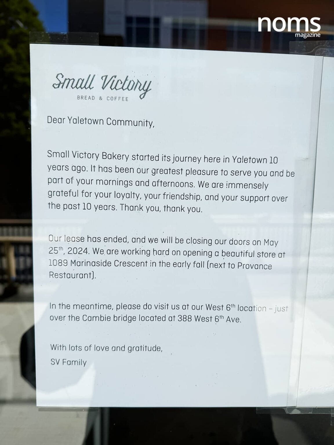 Downtown Vancouver Bakery Cafe 'Small Victory' Closes After A Decade Of ...