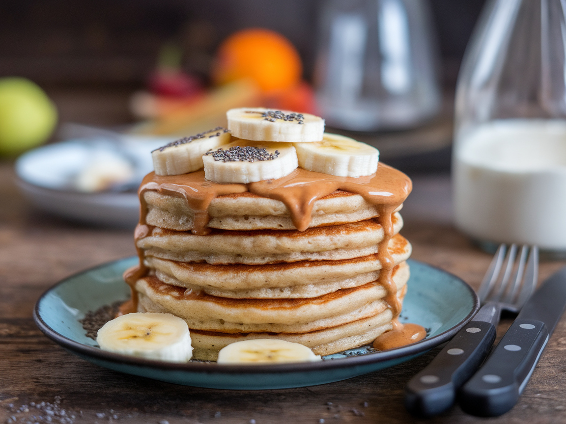 Easy Fluffy Protein Pancakes with Banana and Almond Butter Recipe ...
