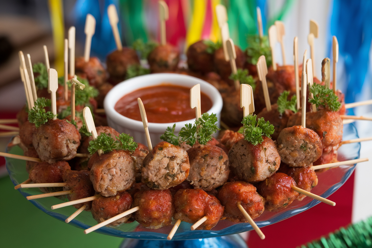 Savory Mini Meatball Skewers with Marinara Sauce Recipe | Vancouver ...