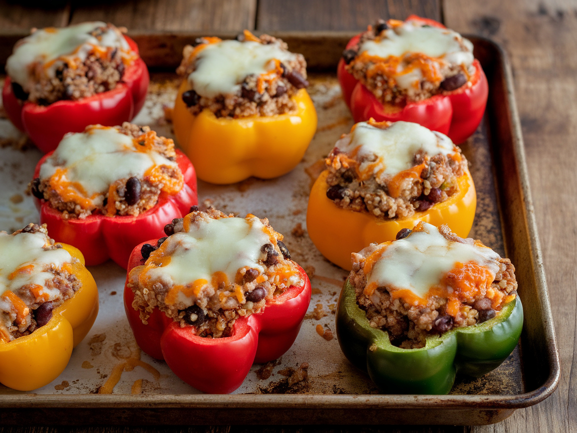 High-Protein Stuffed Bell Peppers with Turkey and Quinoa Recipe ...